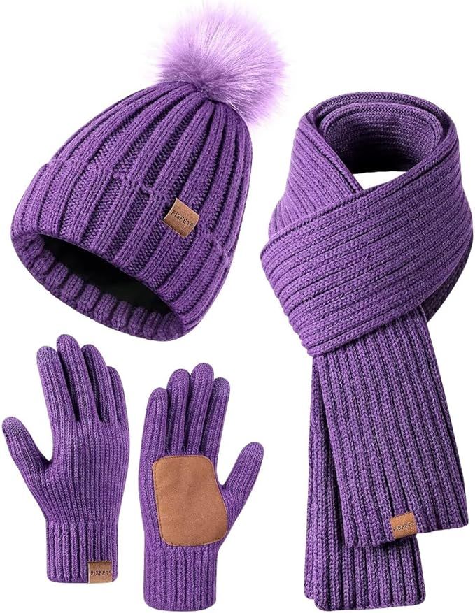 Beanie Hat Scarf Gloves Set – Raining Deals